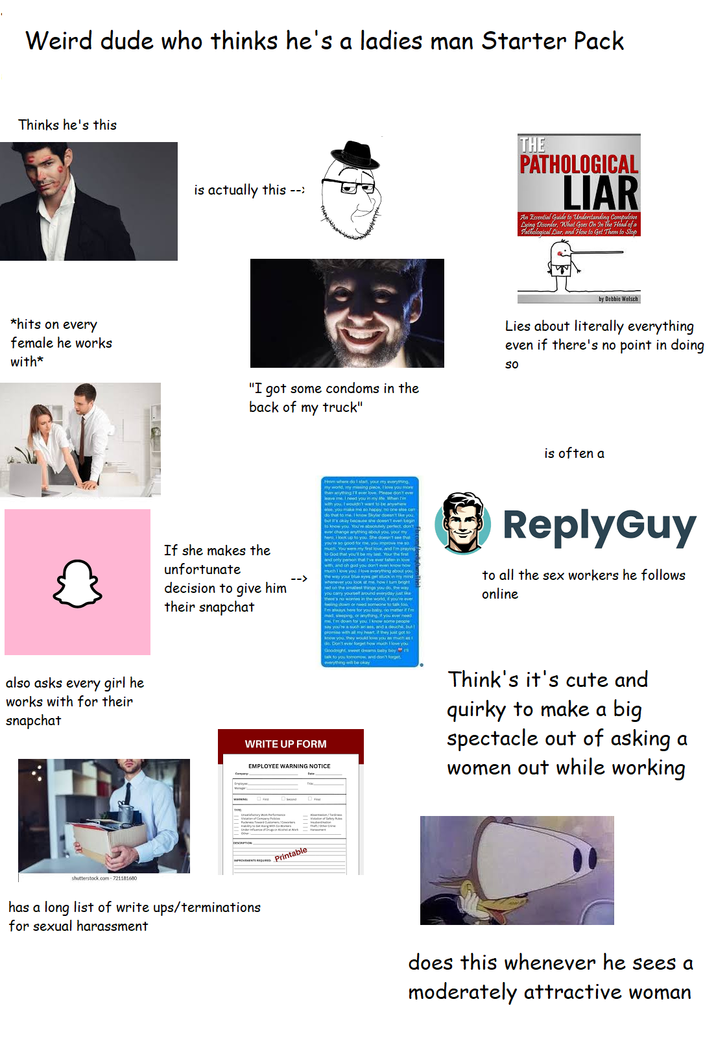 The "Weird dude who thinks he's a ladies man" Starter Pack | /r ...