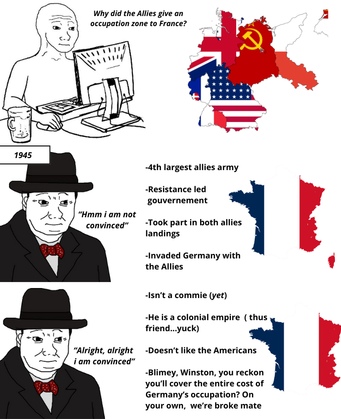If you ever ask yourself why France was given a zone of occupation ...