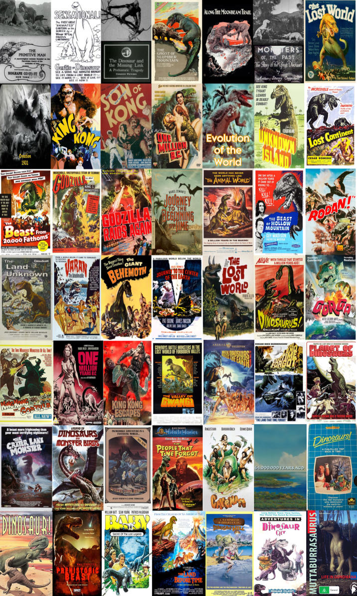 Collage of all the dinosaur movies that preceded Jurassic park | Know ...
