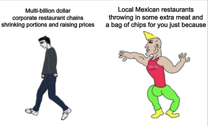 Shout-out to all the independently owned restaurants out there ...
