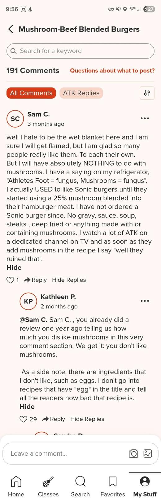 Sam hates mushrooms... again | Know Your Meme