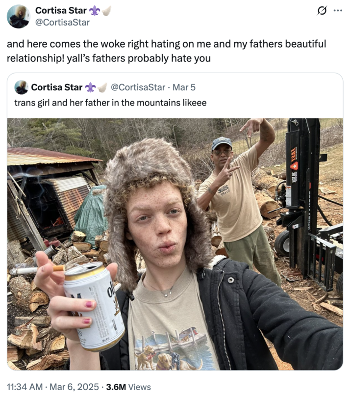 and here comes the woke right hating on me and my fathers beautiful ...