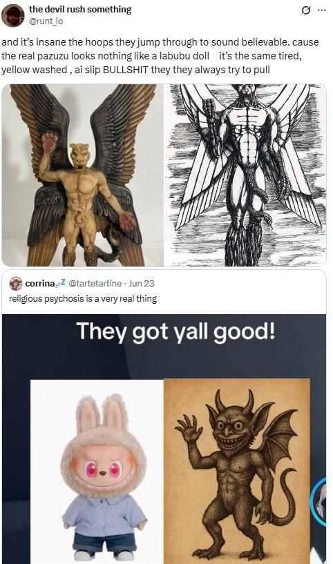 the real pazuzu looks nothing like a labubu doll | Labubu Demonic ...