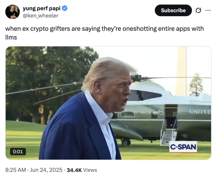 June 24th, 2025 tweet by @ken_wheeler | Know Your Meme