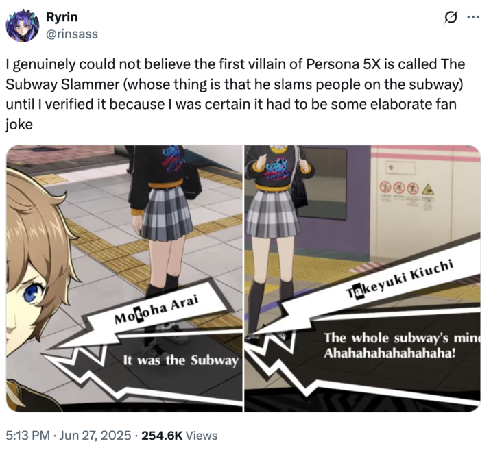 Who Is The 'Subway Slammer' And What's With The Memes? The 'Persona 5 ...