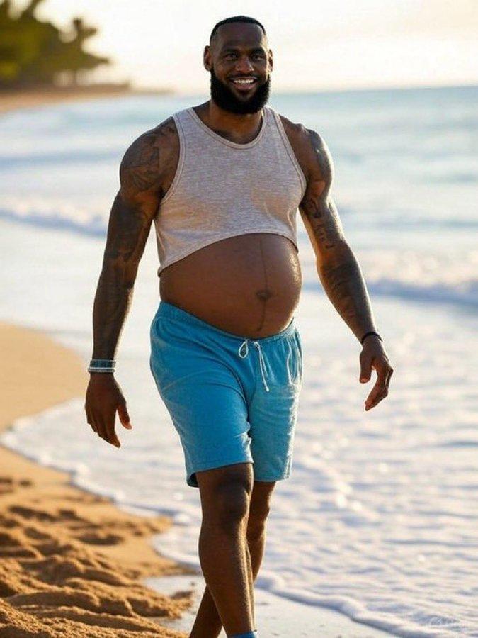 LeBron Beach Pregnancy | Pregnant LeBron James AI Videos | Know Your Meme