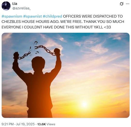 OFFICERS WERE DISPATCHED TO CHEZBLES HOUSE HOURS AGO. WE'RE FREE | Spawnism | Know Your Meme