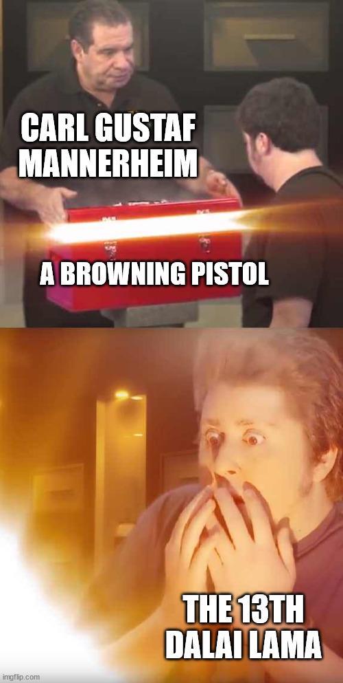 Giving the Dalai Lama a pistol is basically the same as giving the ...