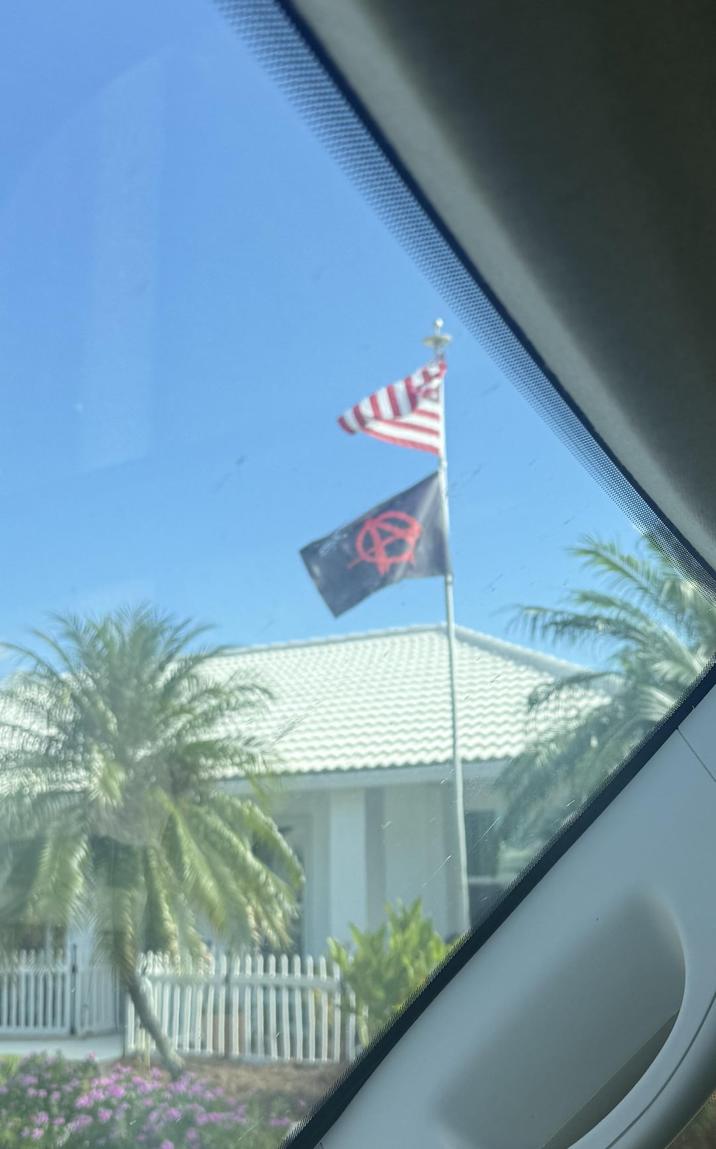 This anarchy flag flying in a 50+ community | Know Your Meme