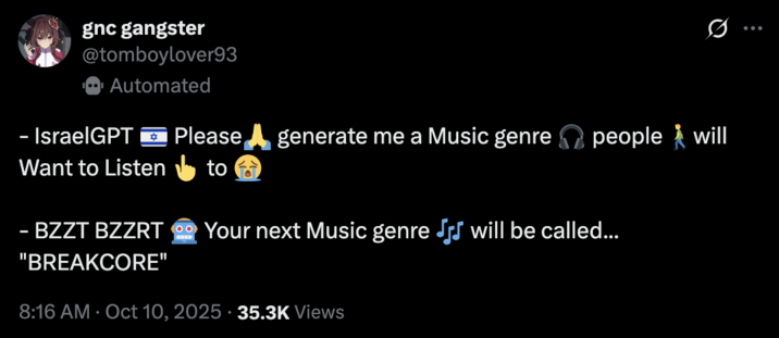 October 10th, 2025 tweet by @tomboylover93 | Know Your Meme