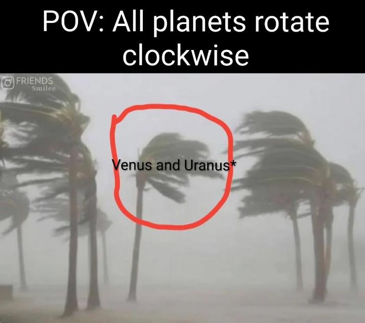 all planets rotate clockwise | /r/memes | Know Your Meme
