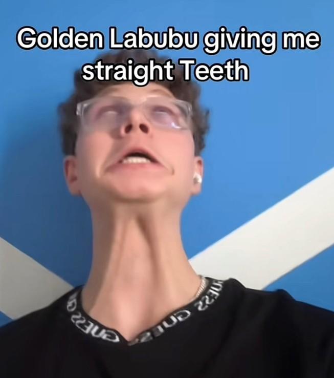 Golden Labubu Giving Me Straight Teeth | Know Your Meme