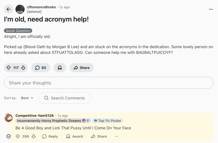 June 5th, 2024 post on the subreddit /r/RomanceNovels | BAGBALTPUICOYF ...