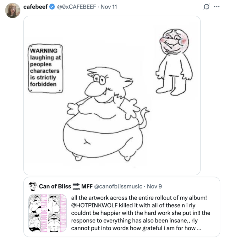 November 11, 2025 tweet by @0xCAFEBEEF | Warning Laughing at Peoples ...