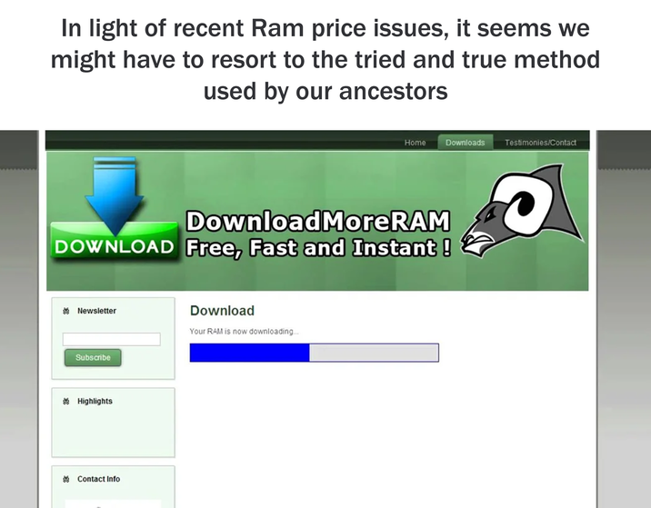 Amid the sky high RAM stick prices, there is a reliable solution | /r ...