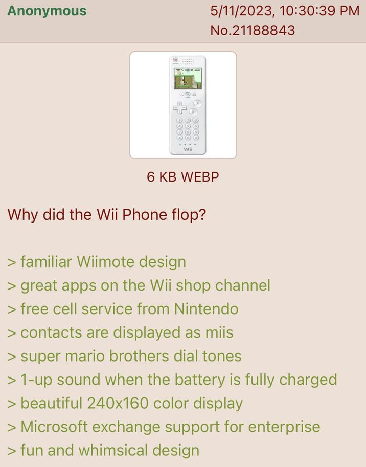Anon remembers the Wii Phone | /r/Greentext | Know Your Meme