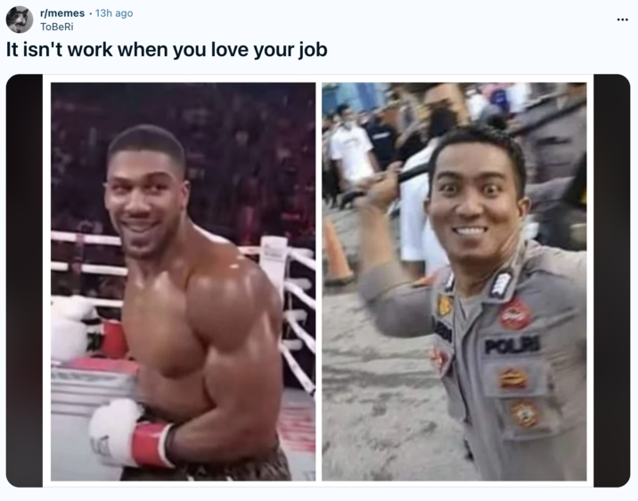 Anthony Joshua Smiling at Jake Paul Before Punching Him | Know Your Meme