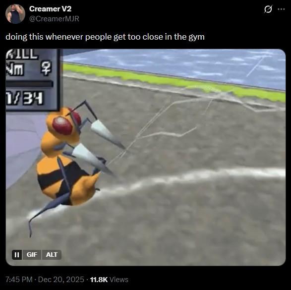 doing this whenever people get too close in the gym | Beedrill String ...