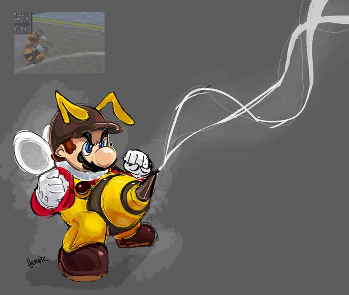 Bee Mario’s special attack. | Beedrill String Shot GIF | Know Your Meme