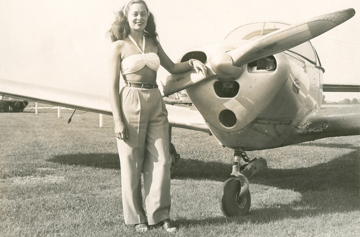 A young lady and a plane, 1940s | Know Your Meme
