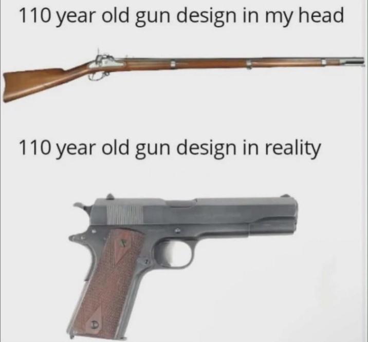 Old gun in my head | History Memes | Know Your Meme