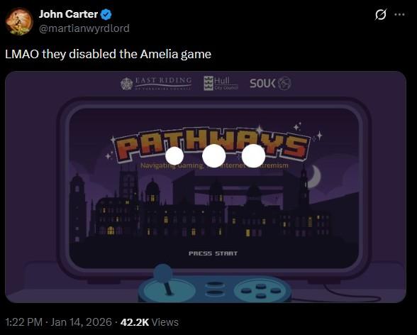 LMAO they disabled the Amelia game | Amelia (Pathways) | Know Your Meme