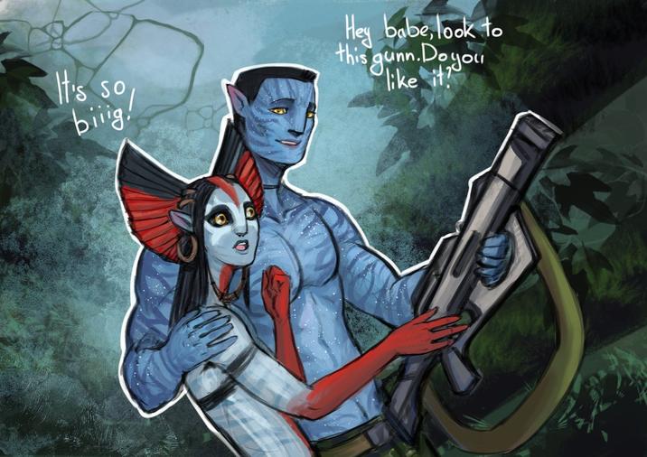 Quaritch shows varang his gun | Know Your Meme