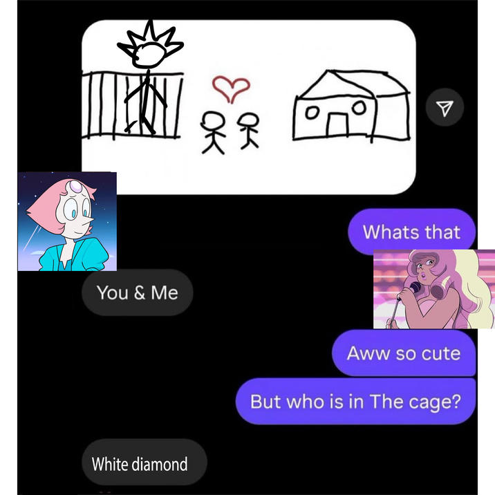 Pearl, Rose and White diamond in the cage | Know Your Meme