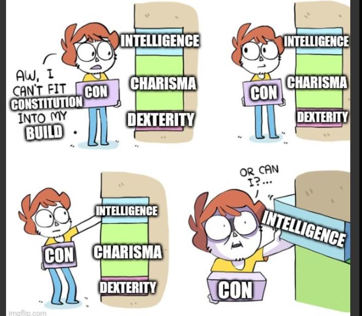 My party's paladin and bardlock (they both have an int. of 8) | /r ...