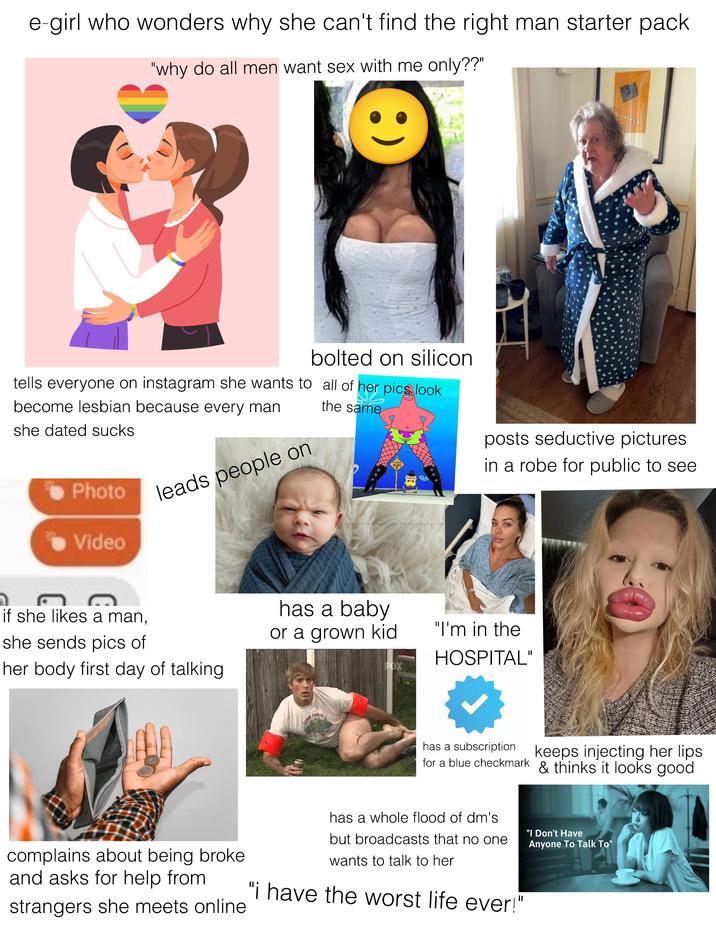 e-girls who wonders why she can't find the right man starter pack | /r ...