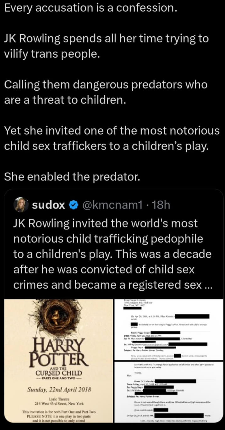 JK Rowling invited Jeffrey Epstein to a Harry Potter event post ...