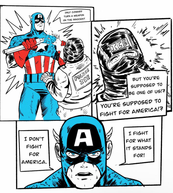 Captain America vs ICE | 2026 ICE Protests | Know Your Meme