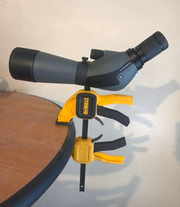 Was Told Yall Would Appreciate This Diy Spotting Scope Clamp Mount 7090