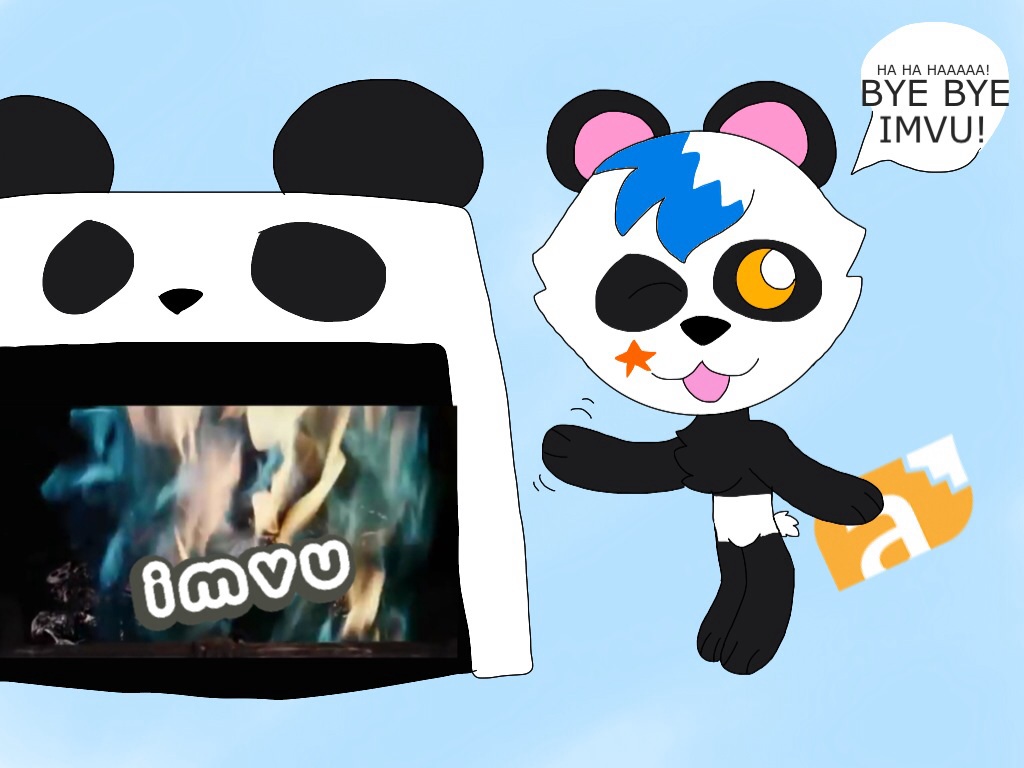 PonPonny the Panda Bear throws IMVU at the Fireplace | Know Your Meme