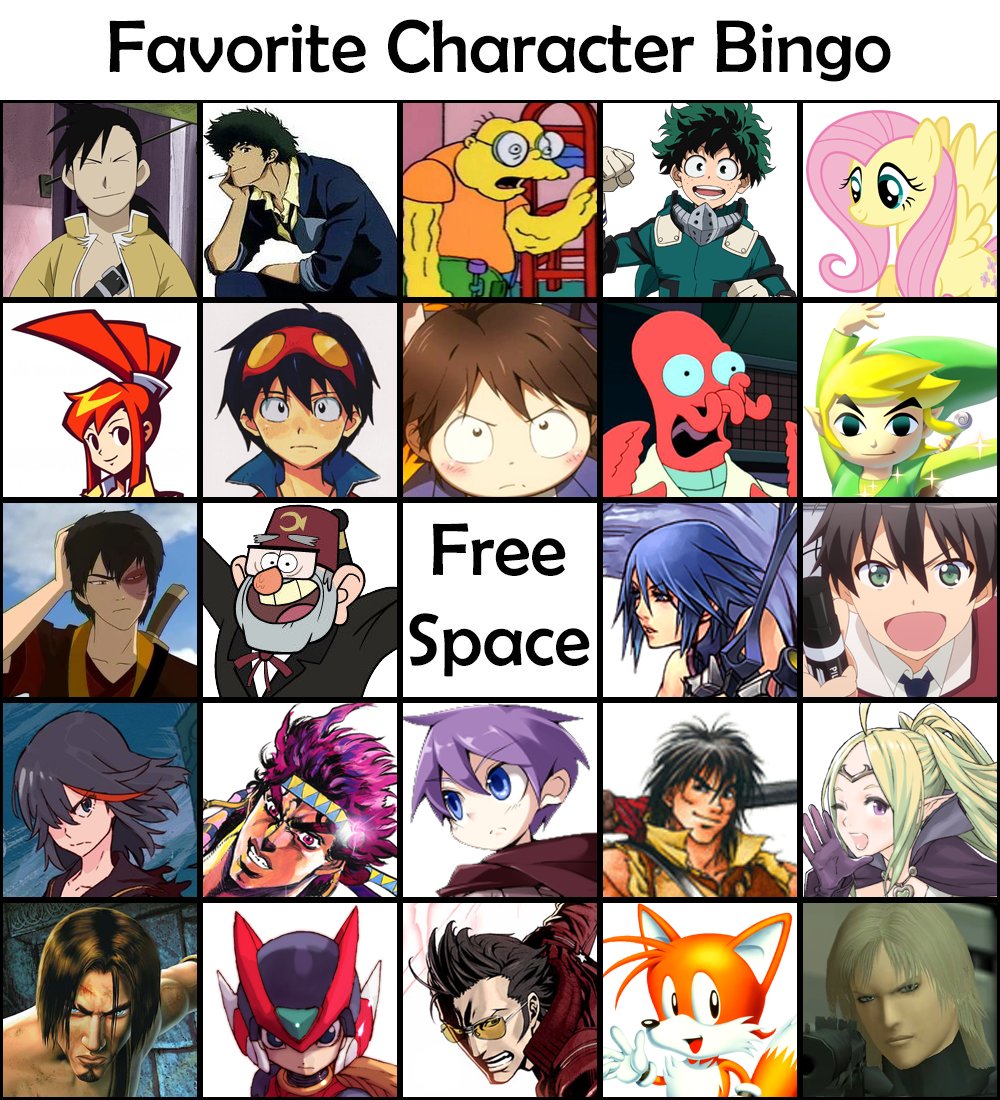 Captain L's Favorite Character Bingo | Know Your Meme