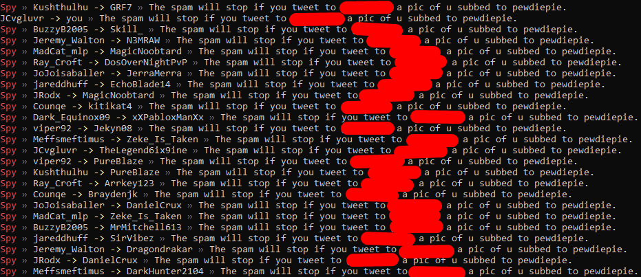 Minecraft chat spam | Subscribe to Pewdiepie | Know Your Meme