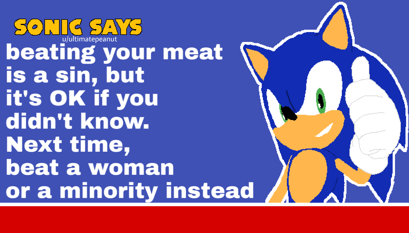 Beating Your Meat Is A Sin Sonic Says Adventures Of Sonic The 