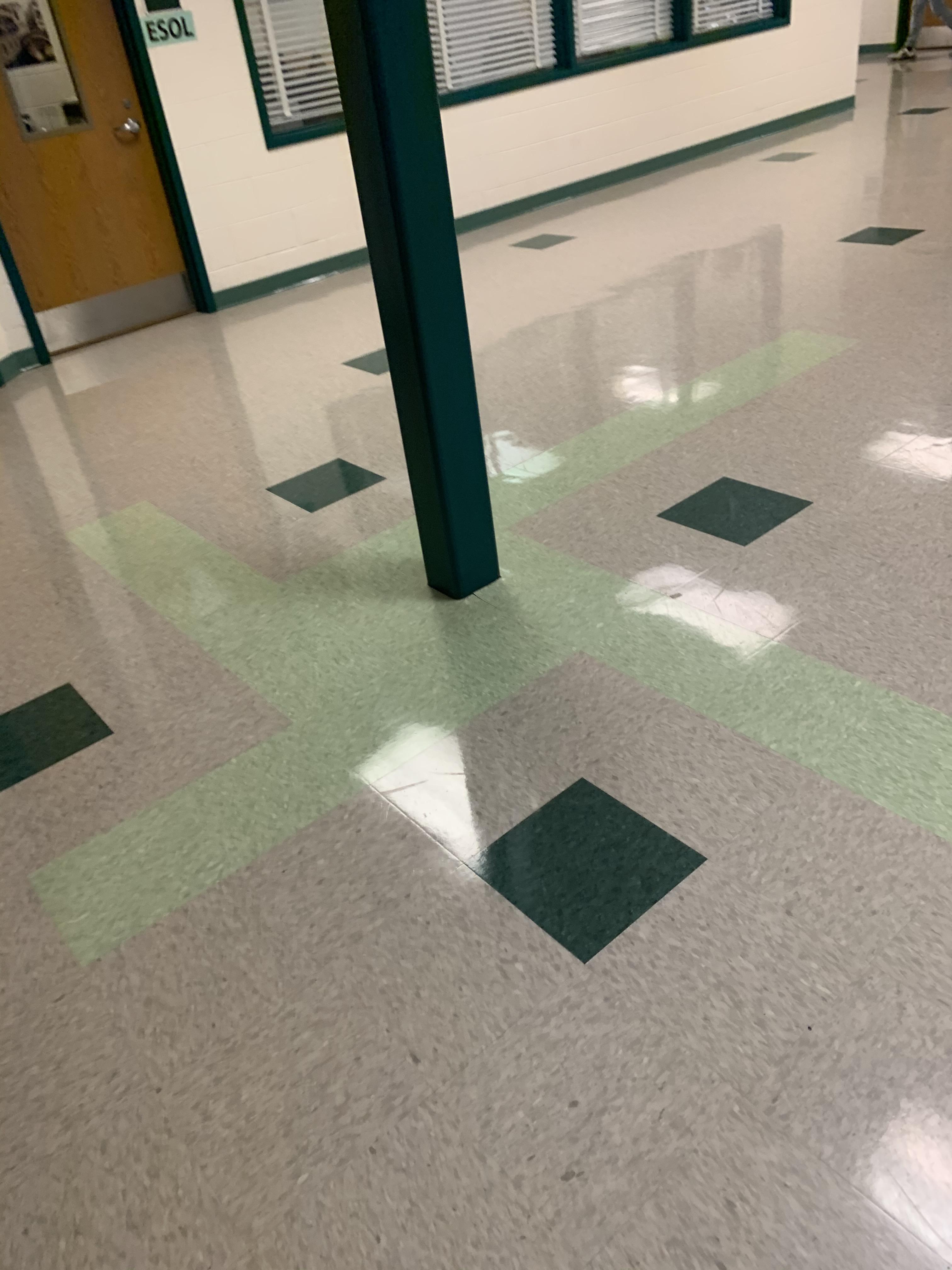 The tile pattern in my school to align with the column | /r ...