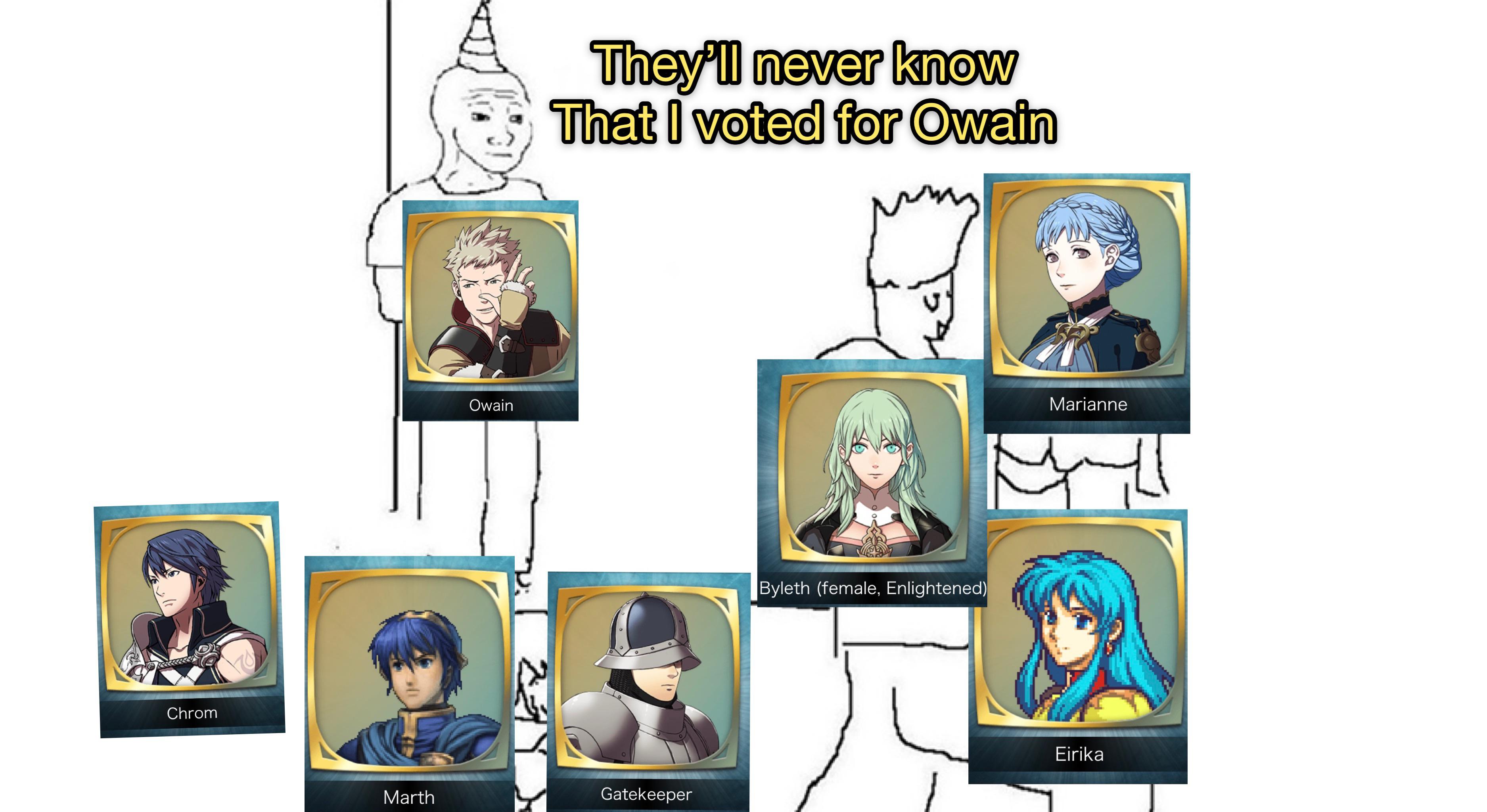 They'll never know I voted for Owain | Fire Emblem Heroes | Know Your Meme