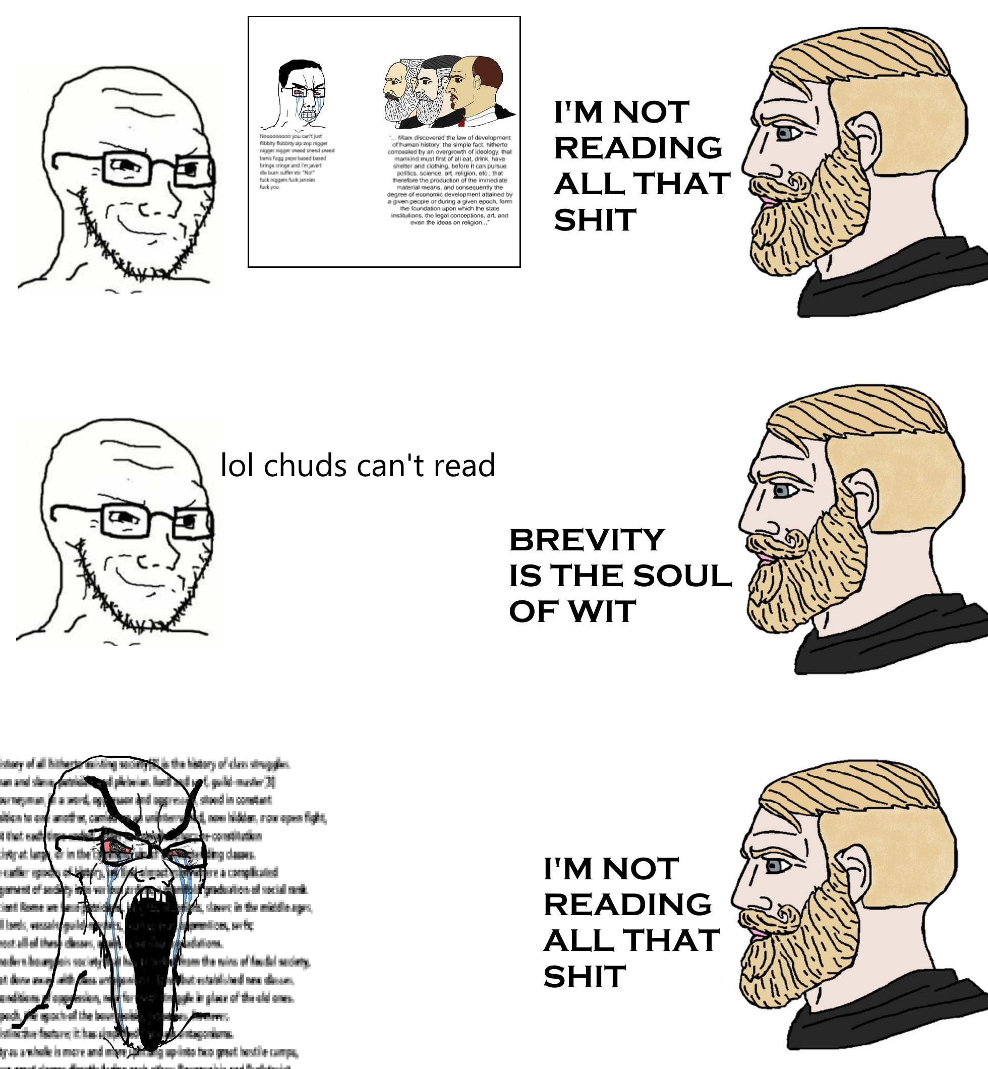 Soyjak wall Of Text Vs Chad Yes Chad Know Your Meme