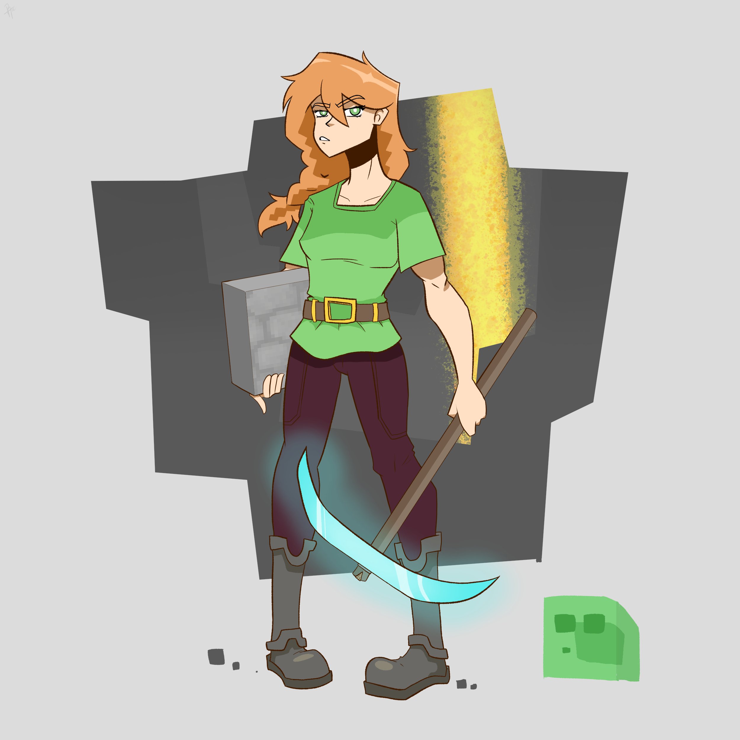 I'm really gonna draw Minecraft Alex for a post I saw on twitter? YES ...