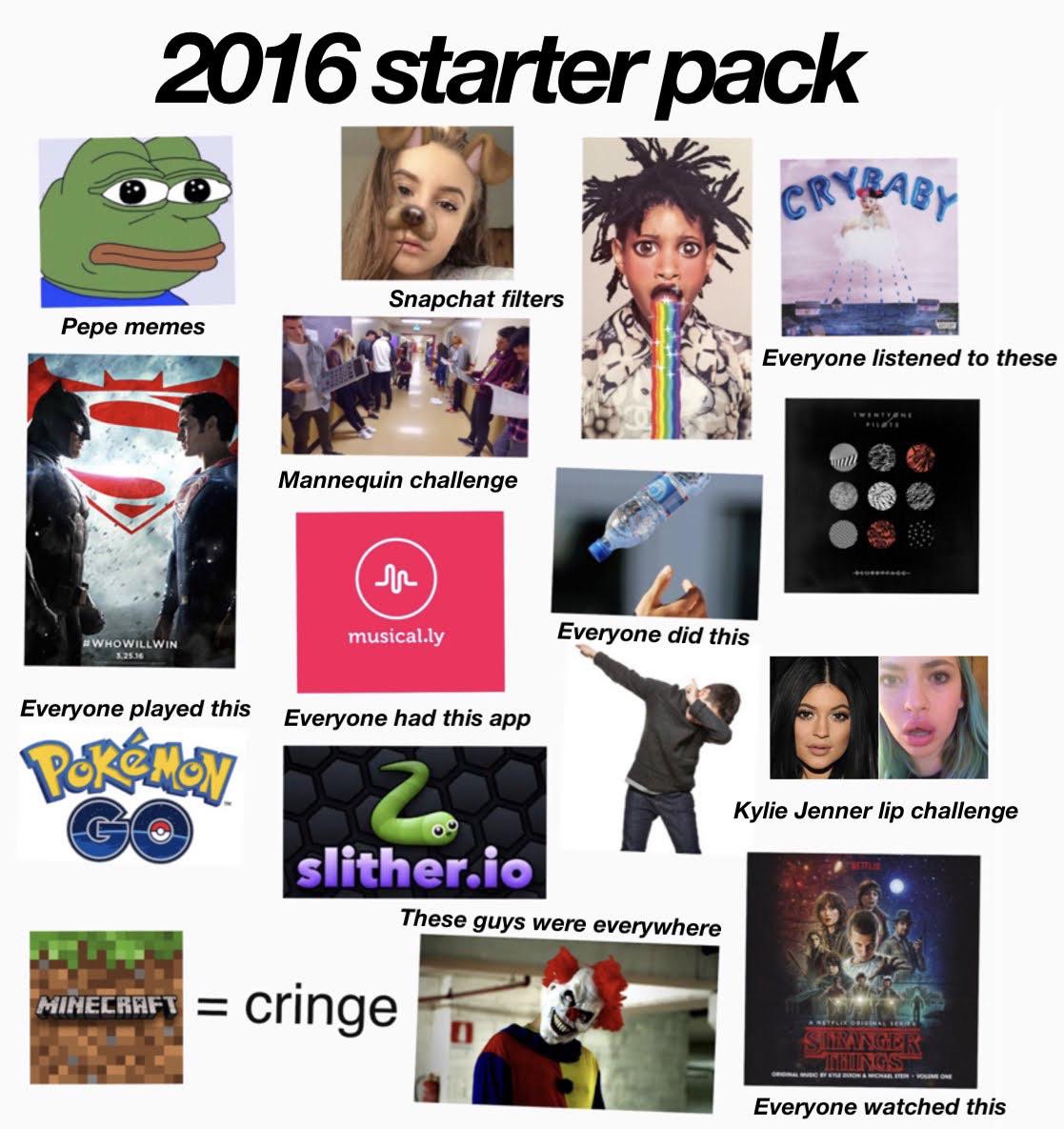 2016 starter pack | /r/starterpacks | Starter Packs | Know Your Meme