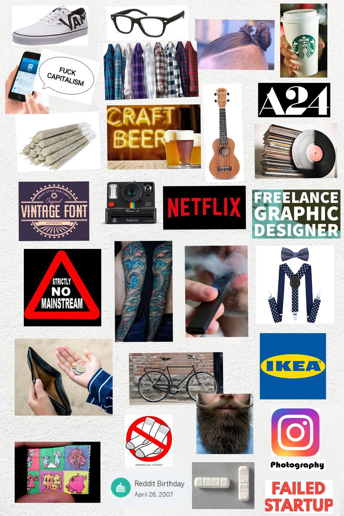 The MILLENIAL HIPSTER Starter Pack r starterpacks Starter Packs
