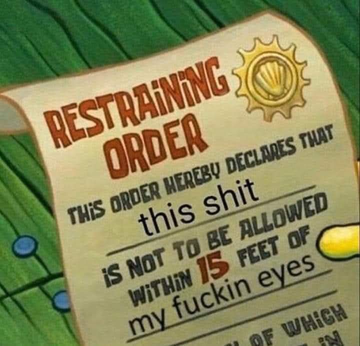 restraining order | SpongeBob SquarePants | Know Your Meme