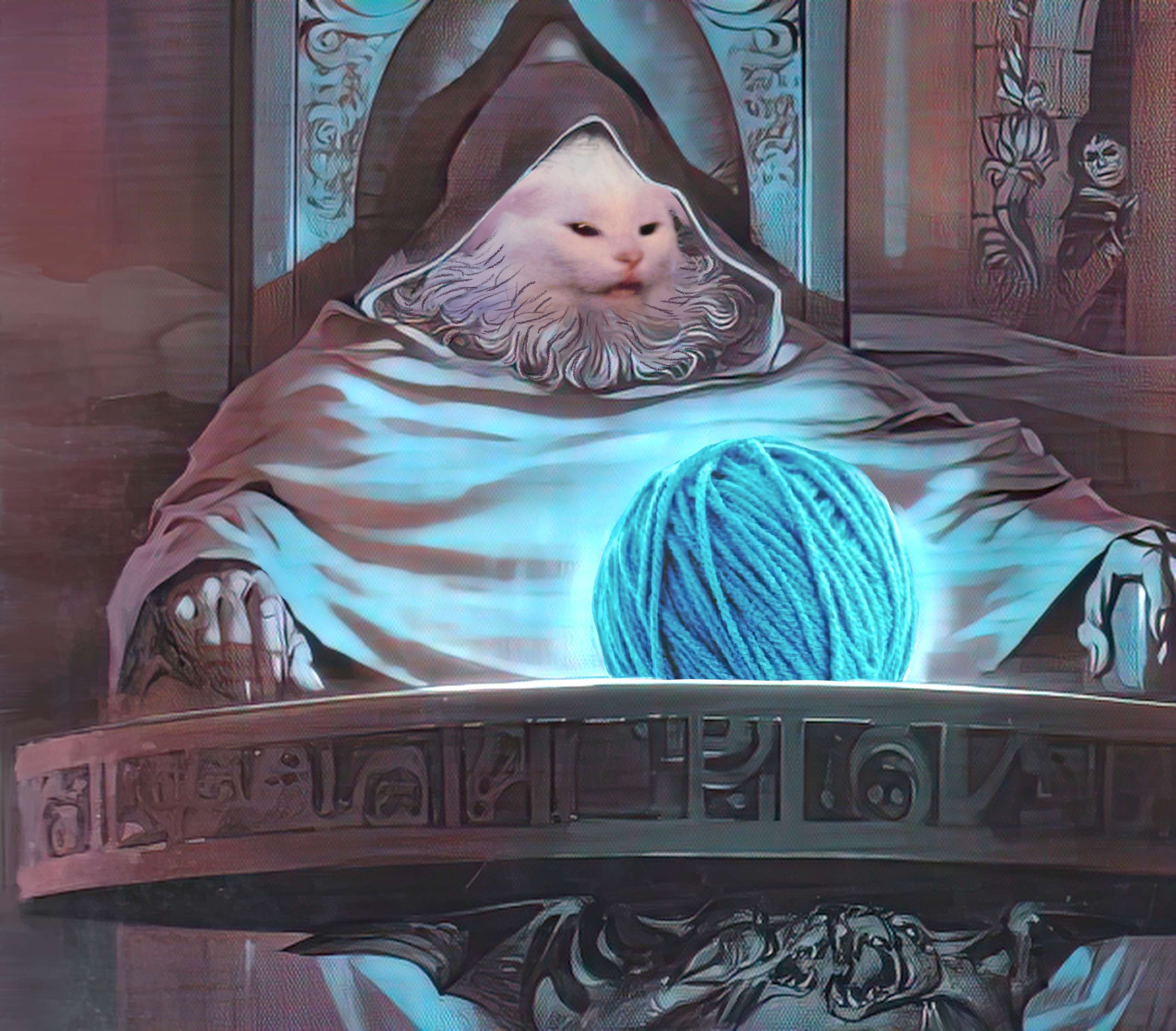 Smudge The Cat Pondering Its Yarn Pondering My Orb Meme Pondering 
