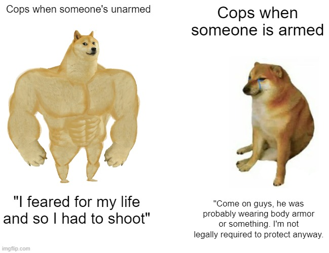 Cops When Someone's Unarmed vs. Cops When Someone's Armed | Know Your Meme