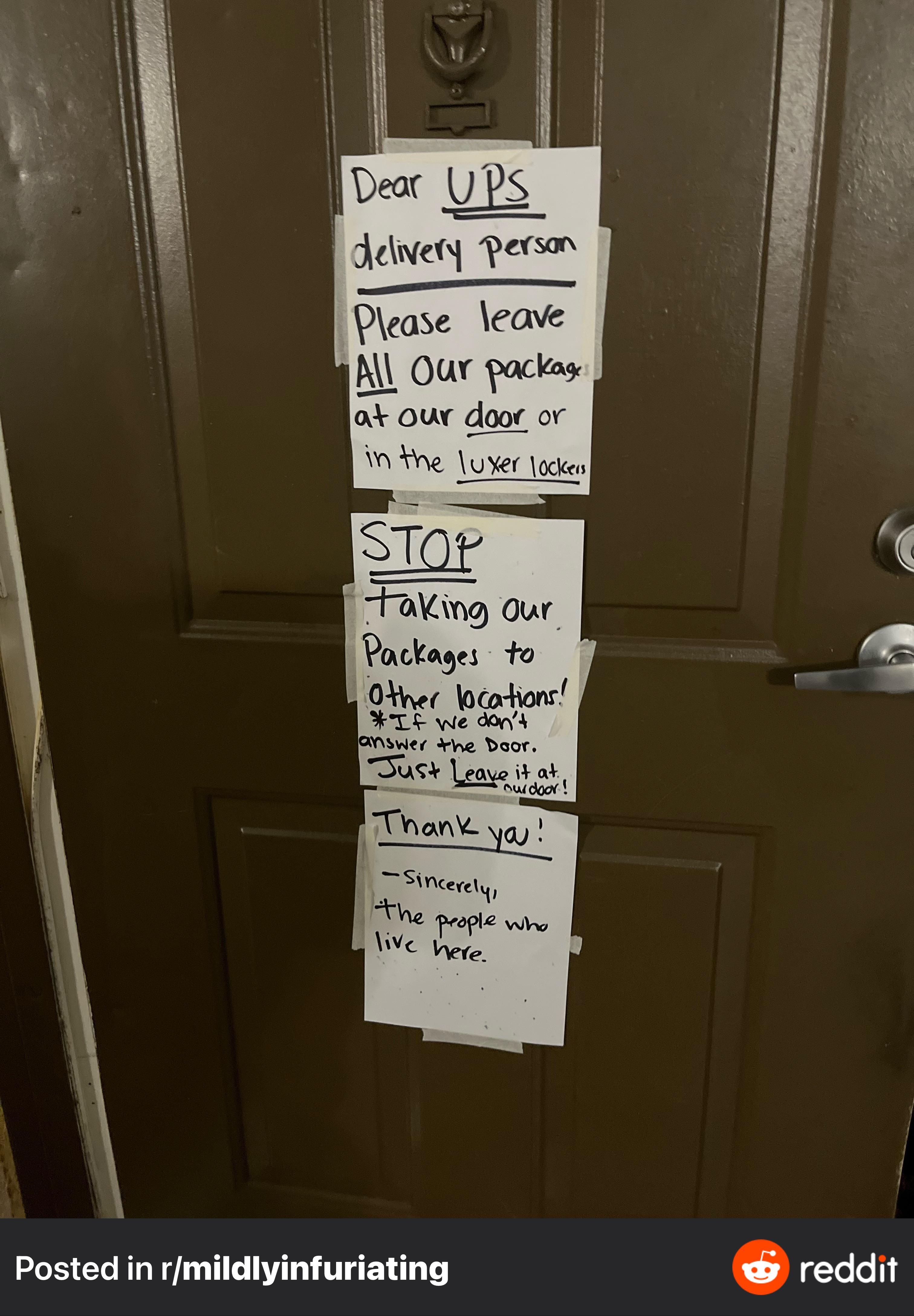 UPS Driver Doesn t Take Crap From Karen s Passive Aggressive Note r UPS Driver Doesn t Take Crap From Karen s Passive Aggressive Note r