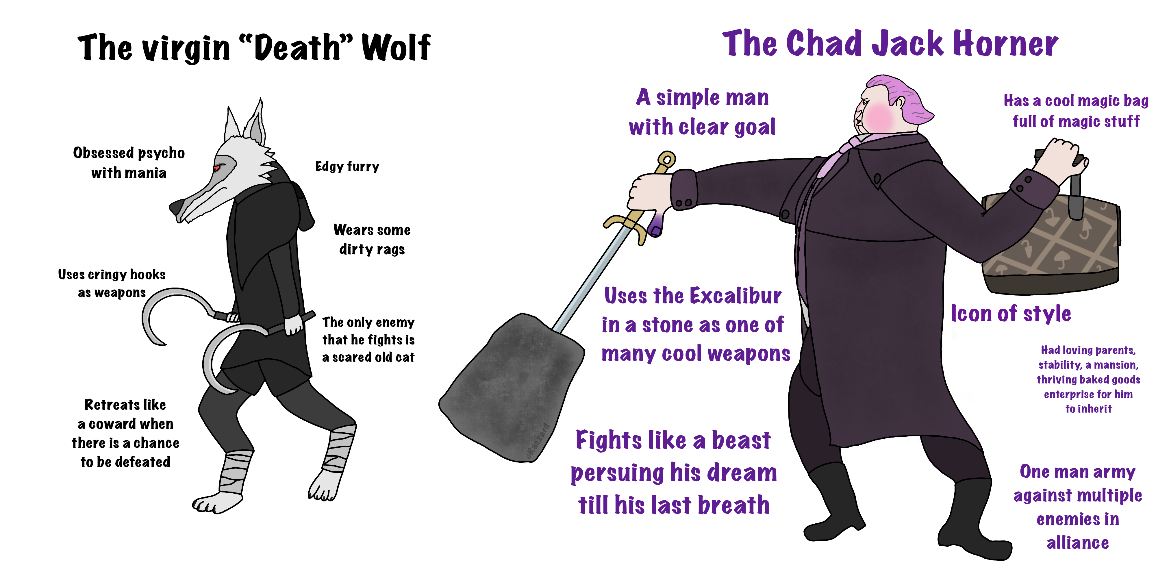 The Virgin Death Wolf Vs The Chad Jack Horner Big Jack Horner Puss 
