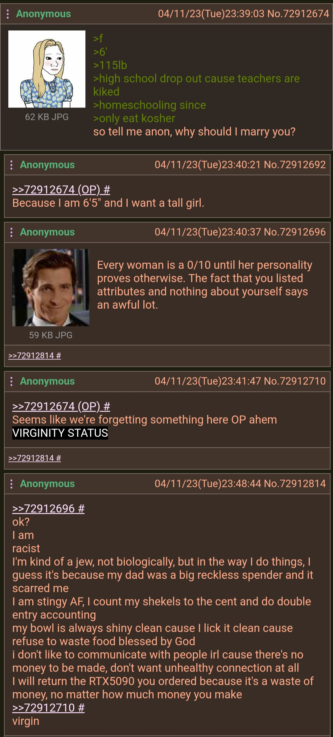 Femanon Is A Virgin r Greentext Greentext Stories Know Your Meme