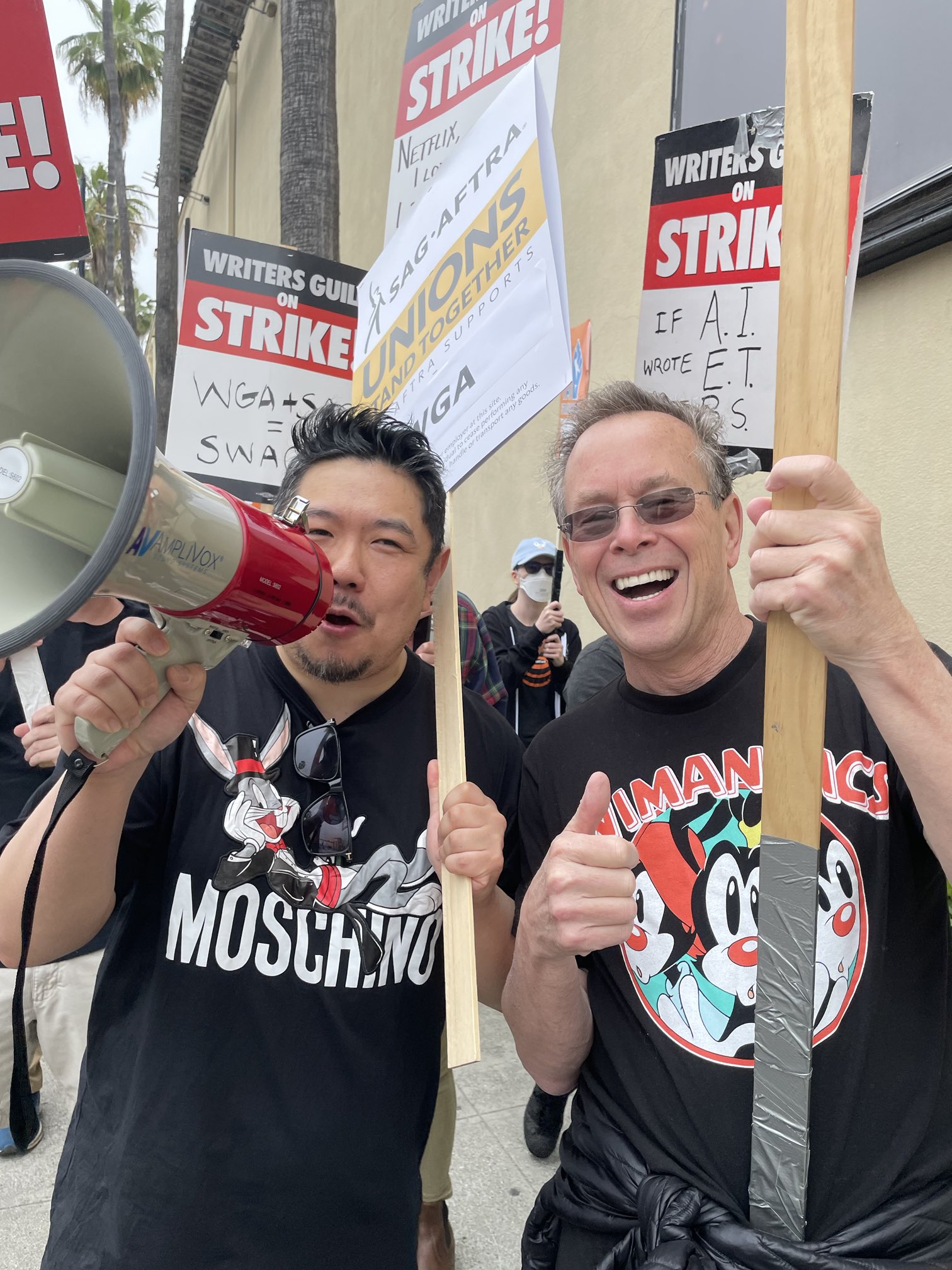 Eric Bauza and Tom Ruegger striking together | Know Your Meme